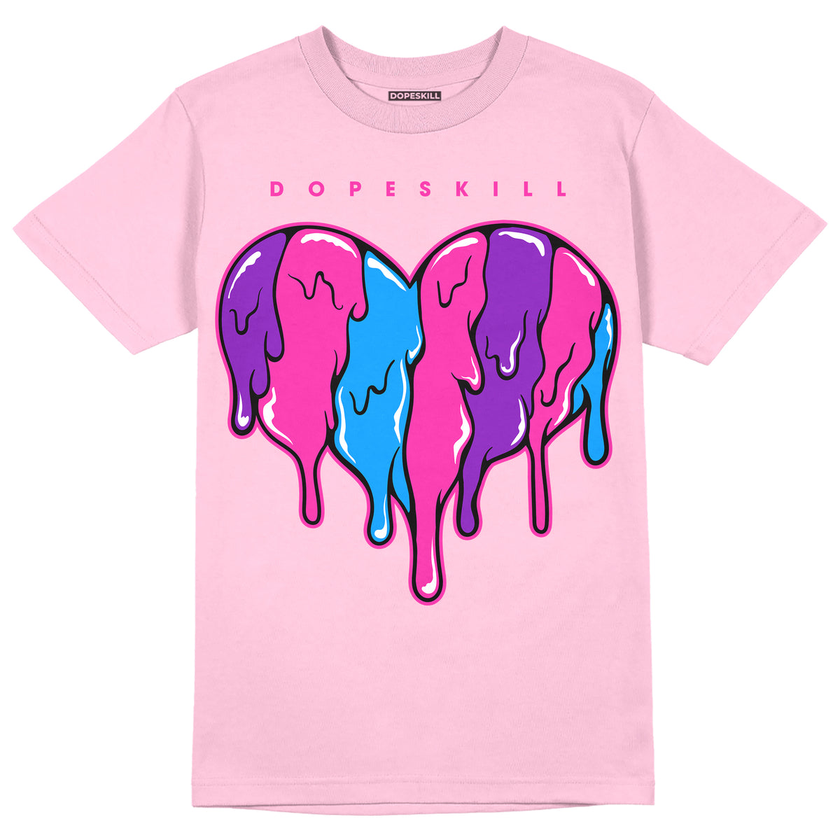 Pink Collection DopeSkill Pink T-shirt Slime Drip Heart Graphic – DOPESKILL
