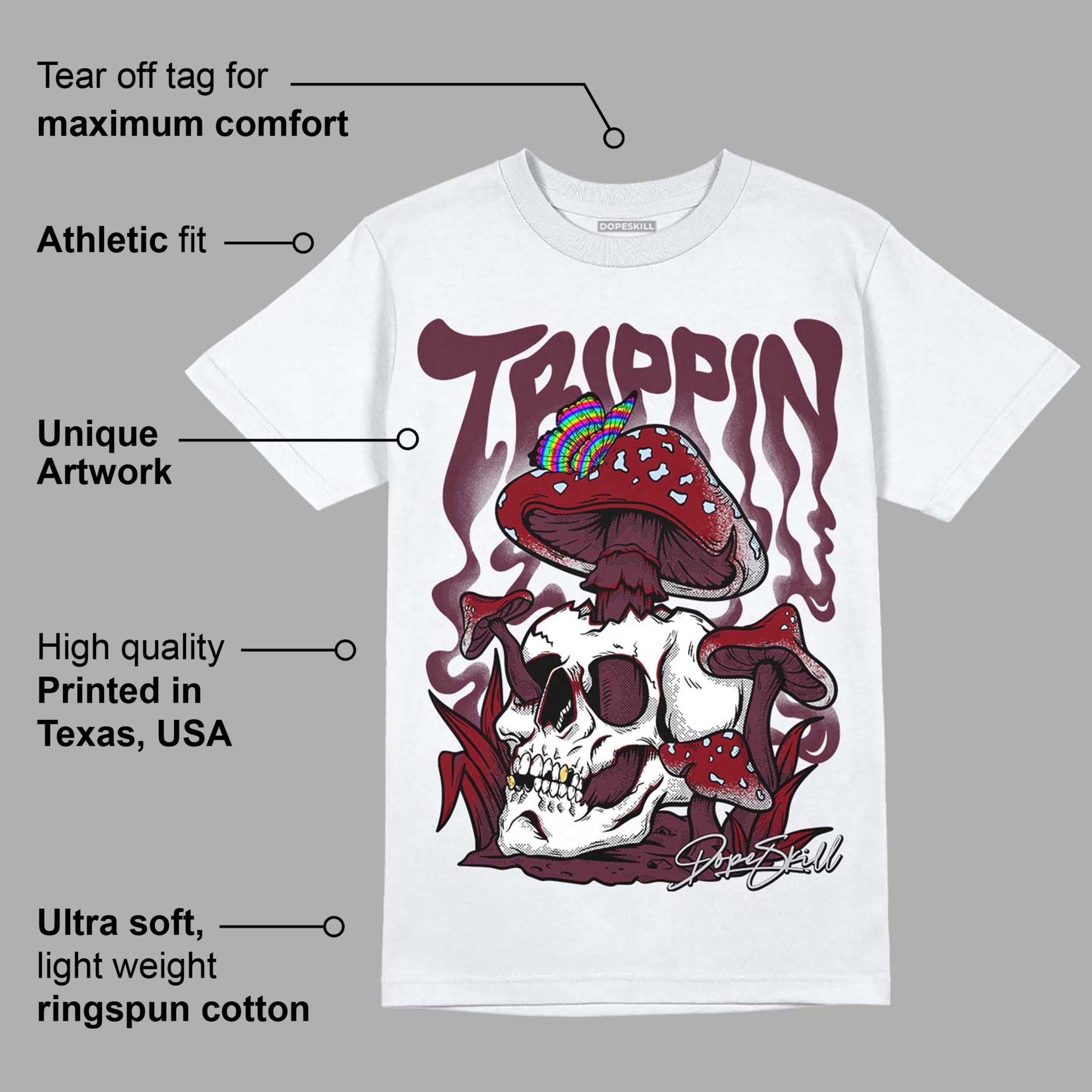 Burgundy 5s DopeSkill T-Shirt Trippin Graphic – DOPESKILL®