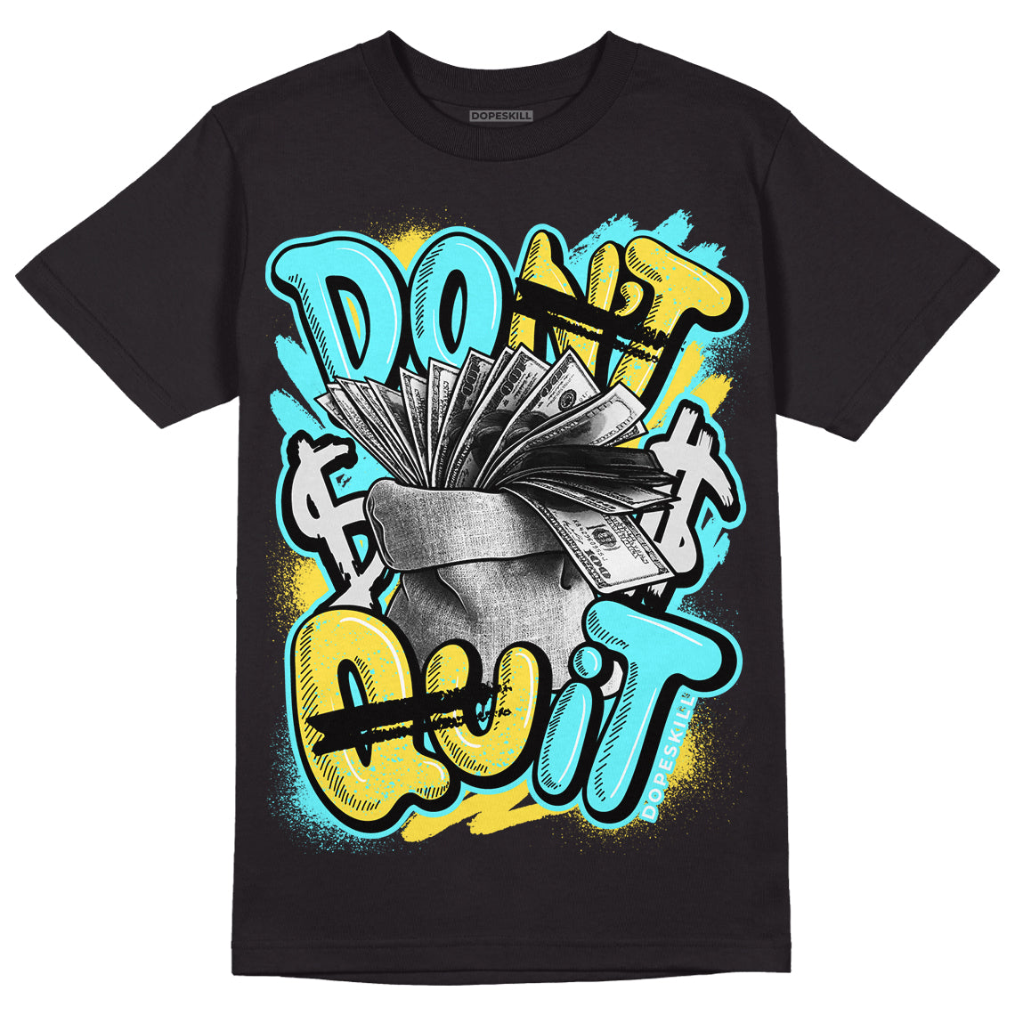 Aqua 5s DopeSkill T-Shirt Don't Quit Graphic – DOPESKILL®