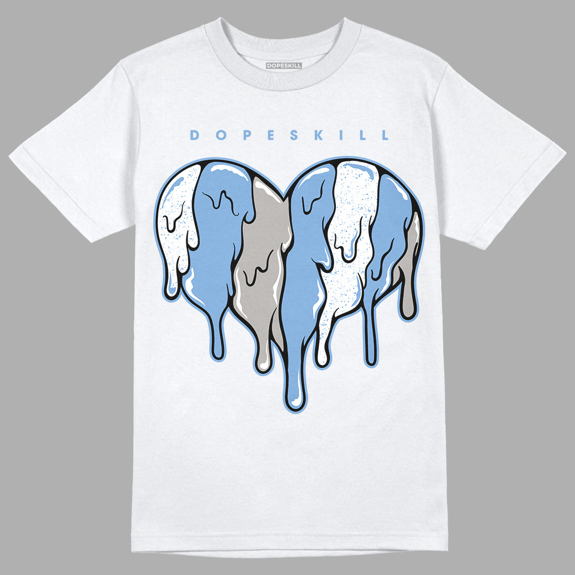 University Blue 5s DopeSkill T-Shirt Slime Drip Heart Graphic – DOPESKILL